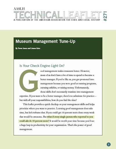 AASLH Learning: Technical Leaflets