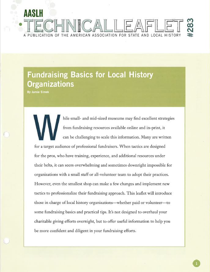 AASLH Learning: Technical Leaflets